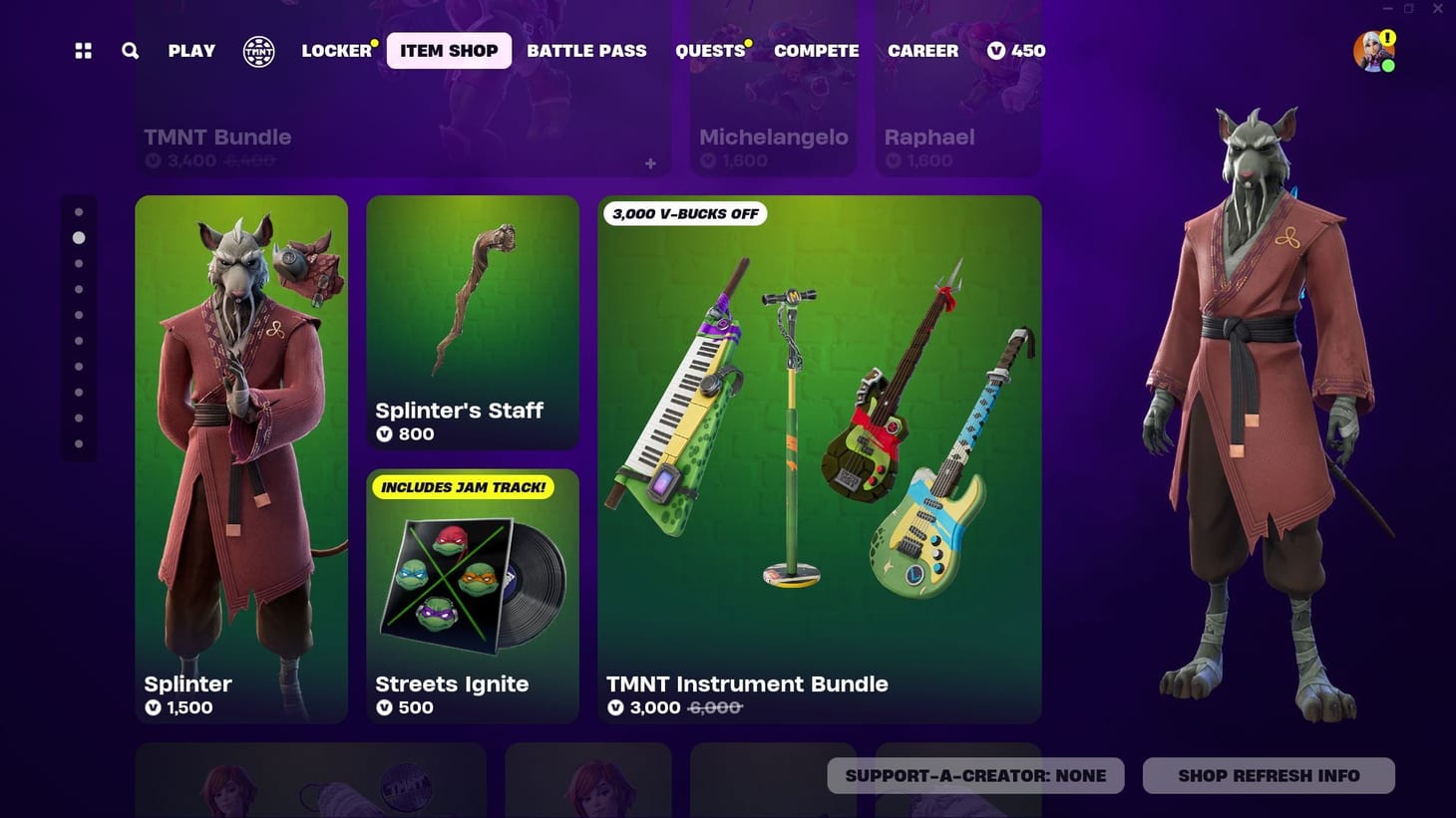 How to get Splinter Skin in Fortnite