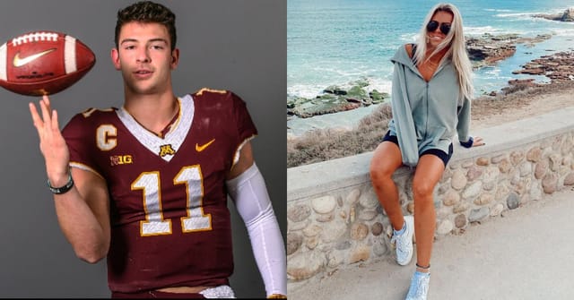 Katie Miller: Photo: Minnesota QB Cole Kramer and wife Katie Miller ...