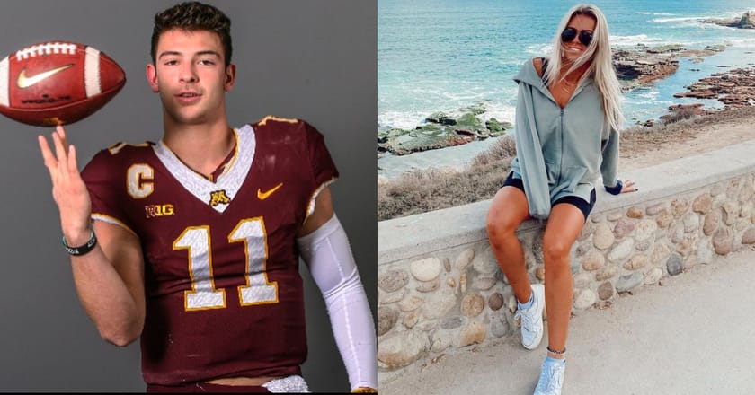 Katie Miller: Photo: Minnesota QB Cole Kramer and wife Katie Miller ...
