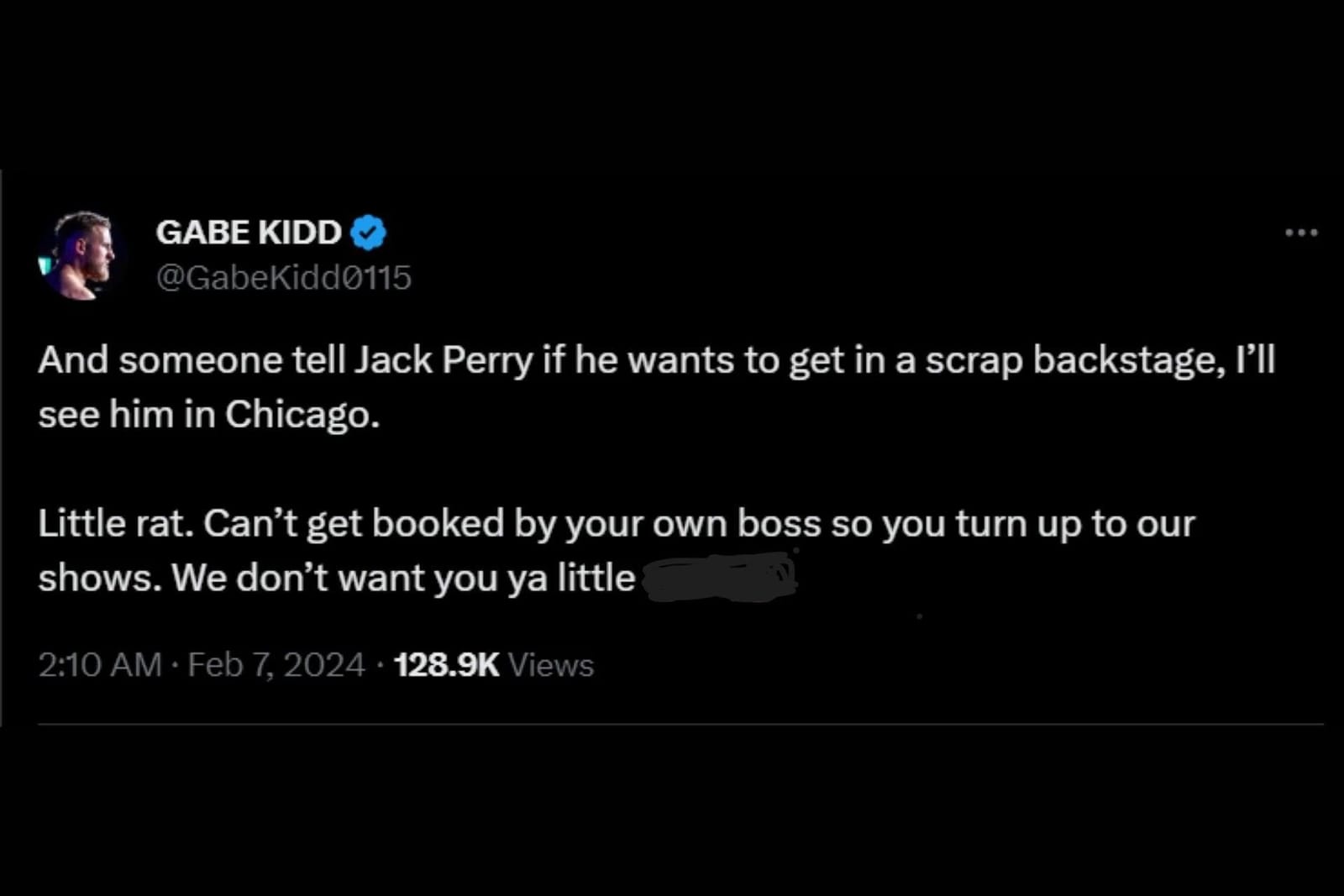 26-year-old star calls Jack Perry a "little rat" who can't get booked ...