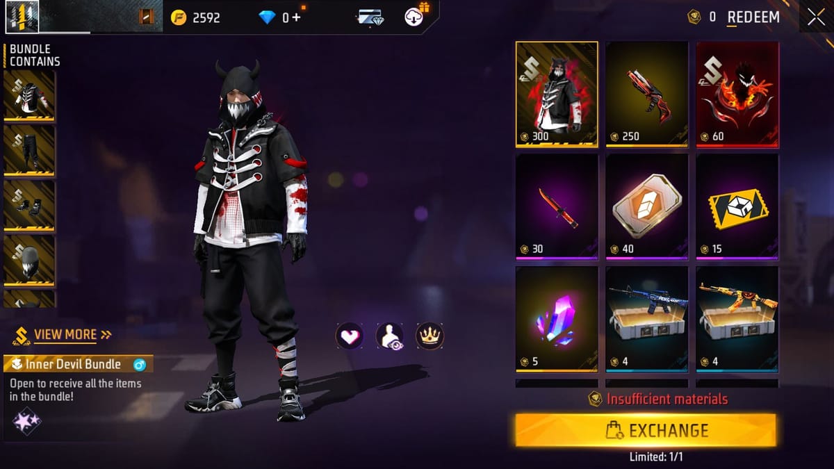 Free Fire Chaos Ring event: Inner Devil Bundle and more rewards