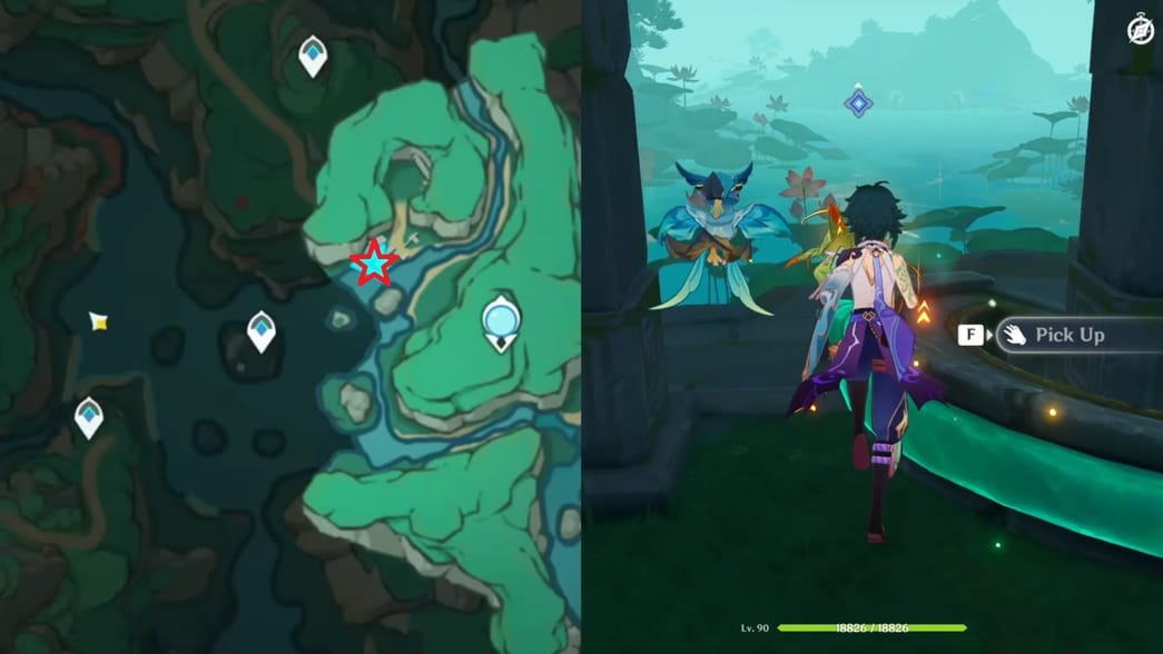 Genshin Impact Ancient Jade Pendant Puzzle and Jade Fragment locations