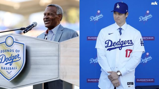 [Photos] Shohei Ohtani poses for a snap with record-setting former Dodgers coach Manny Mota