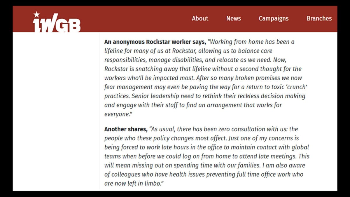 GTA 6 developer Rockstar Games' decision to end WFH raises concerns ...