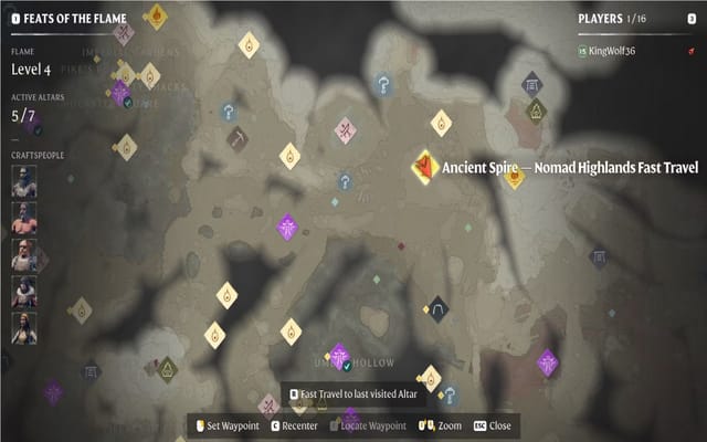 All Enshrouded Ancient Spires fast travel locations