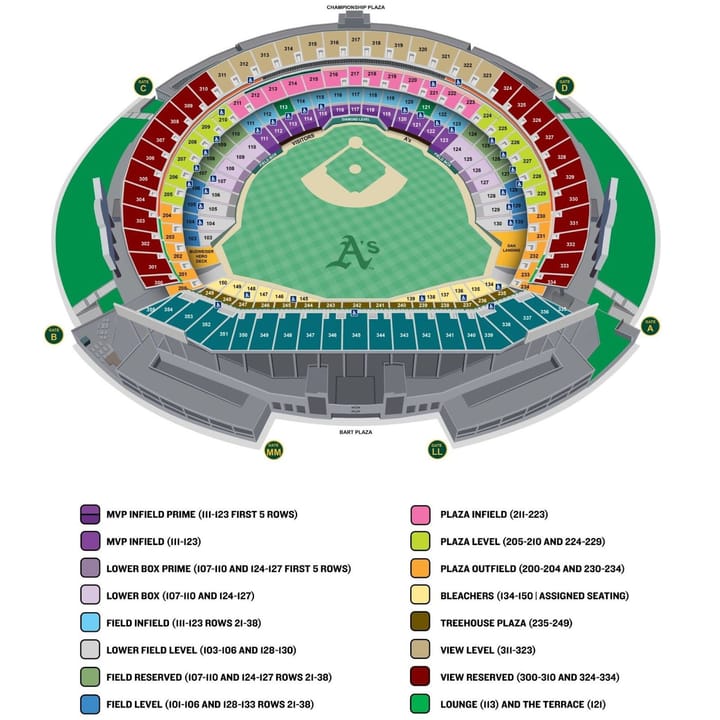 Oakland Athletics Stadium - History, Capacity, Seating Chart & Notable ...