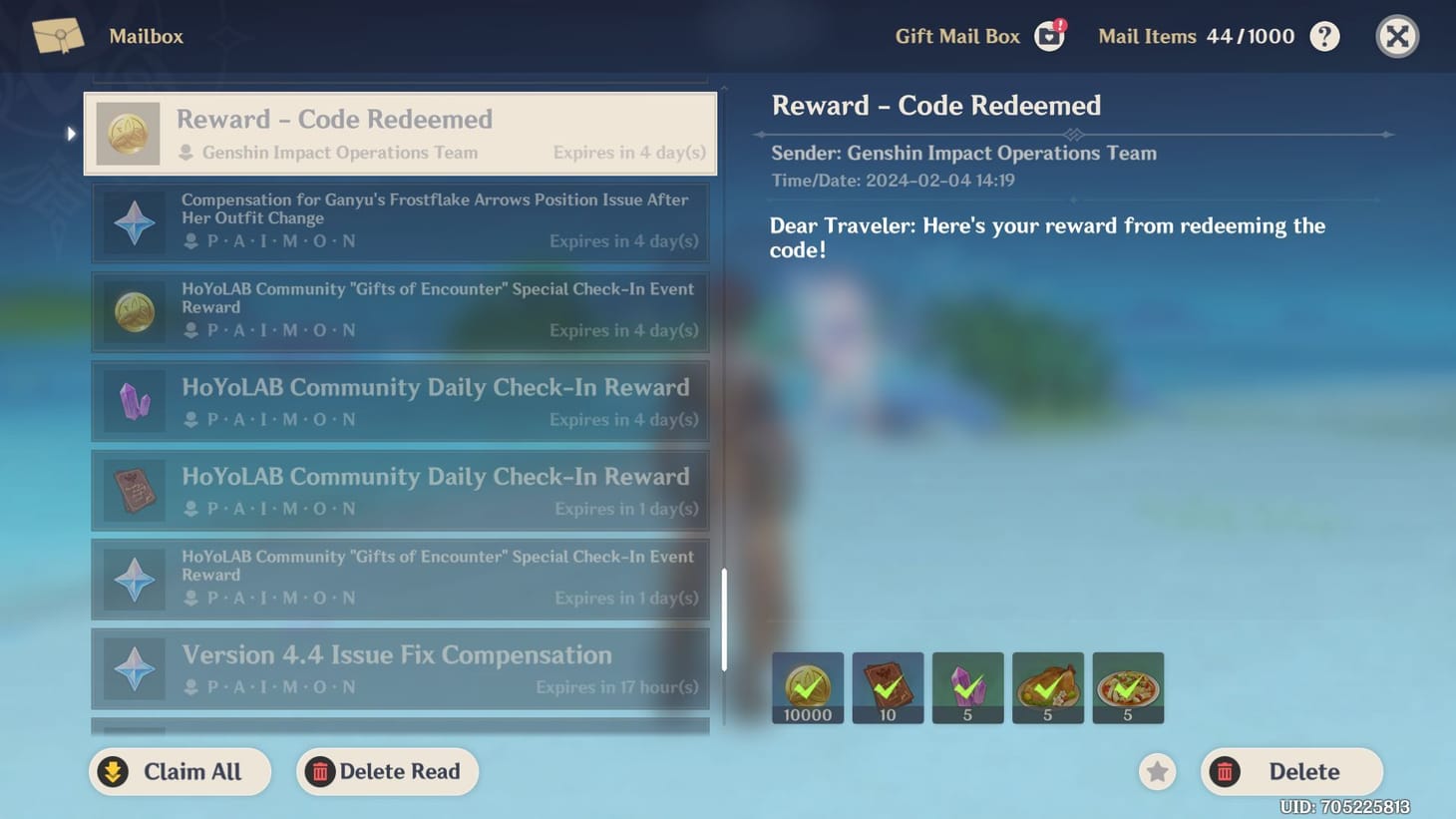 Genshin Impact redeem codes for March 2025