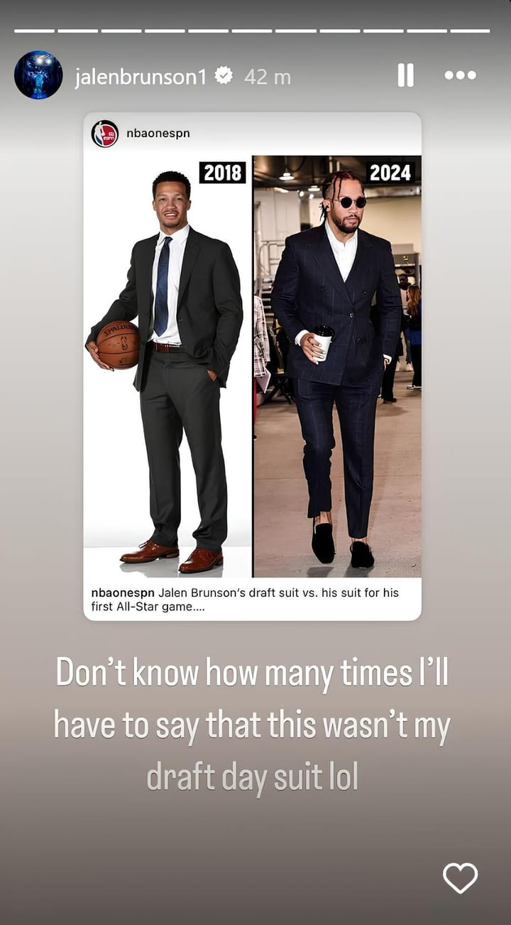 "Not my draft day suit lol": Knicks star Jalen Brunson clears up the ...