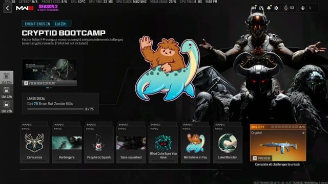 How to unlock Cryptid Sidewinder Mastery Blueprint in Modern Warfare 3 for free