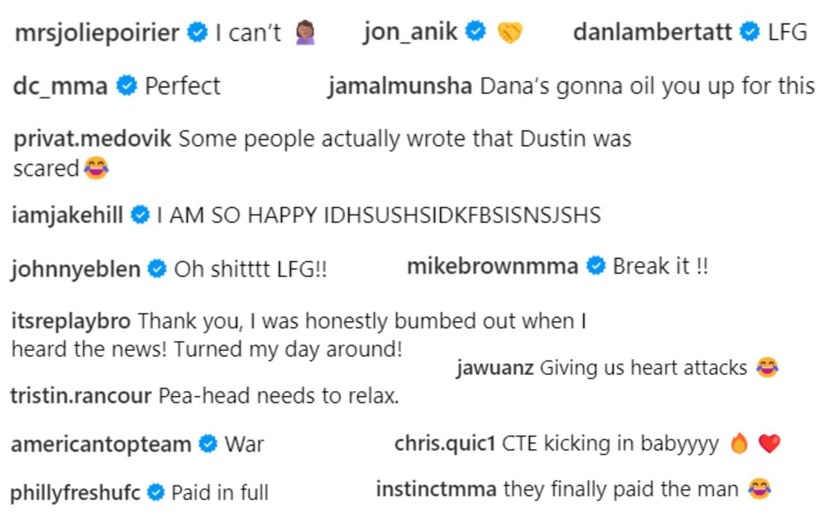 Dustin Poirier's wife Jolie chimes in as MMA fighters and fans react to ...