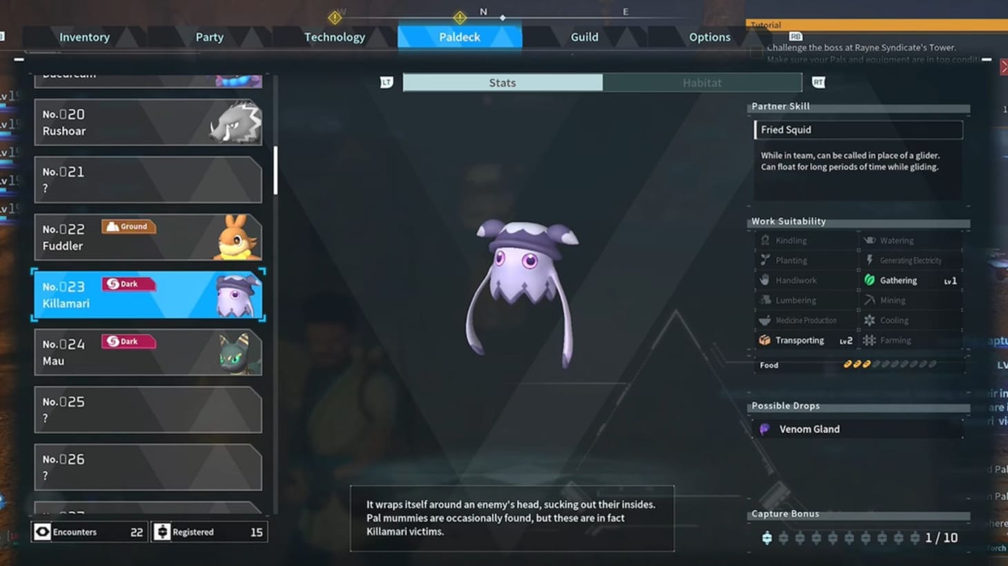Where to find Killamari in Palworld? Skills & item drops