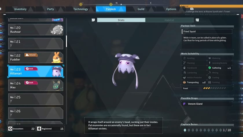 Where to find Killamari in Palworld? Skills & item drops