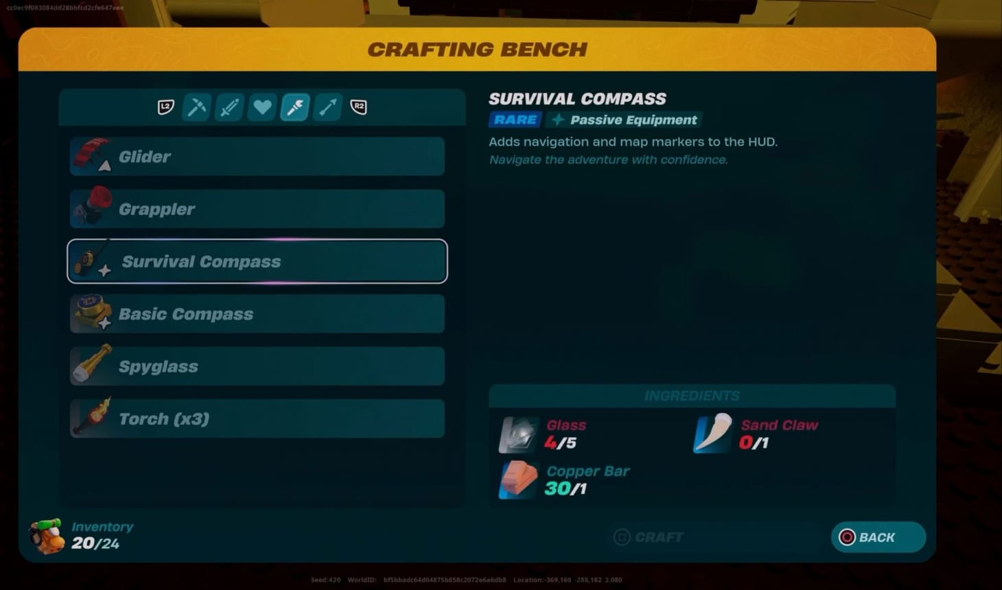 How to make Survival Compass in LEGO Fortnite