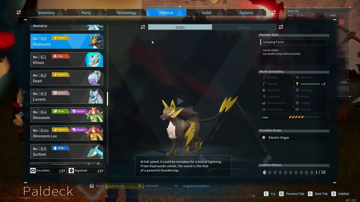 How to breed Rayhound in Palworld