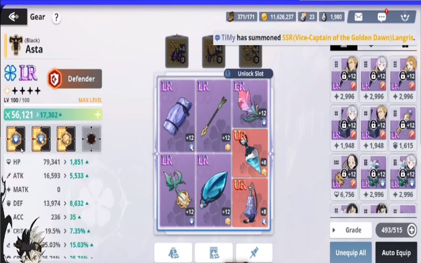 Black Asta build in Black Clover Mobile: Gear set, best upgrades, and more