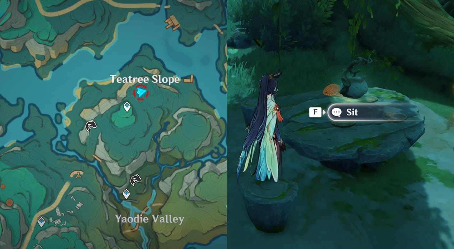 Genshin Impact Teatree Slope Butterfly puzzle: Secret chest guide