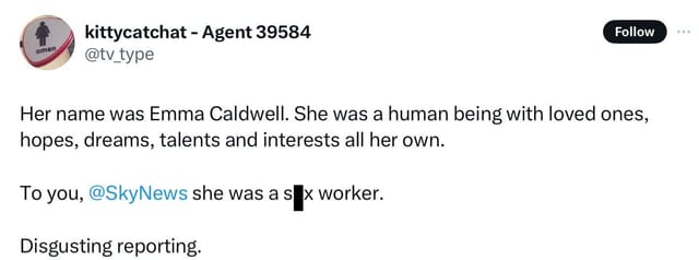 "Her name is Emma Caldwell!": Sky News criticized over coverage of 2005 ...