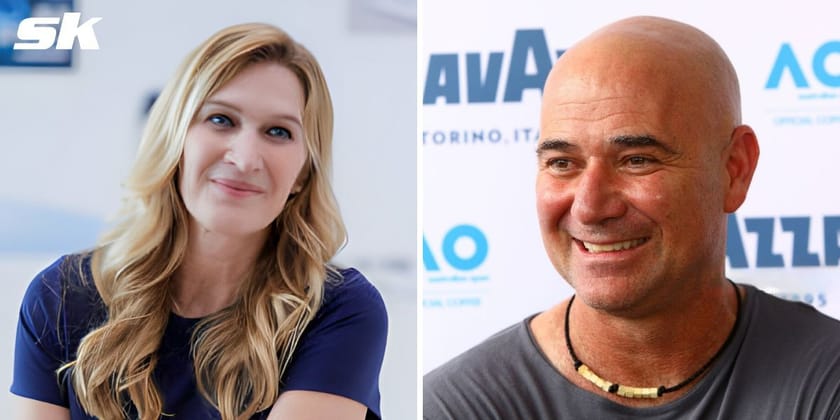 Andre Agassi all smiles as he poses with wife Steffi Graf ahead of ...