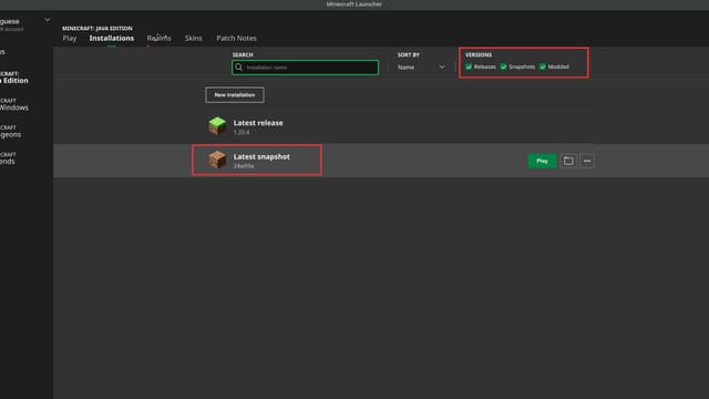How to download Minecraft snapshot 24w09a