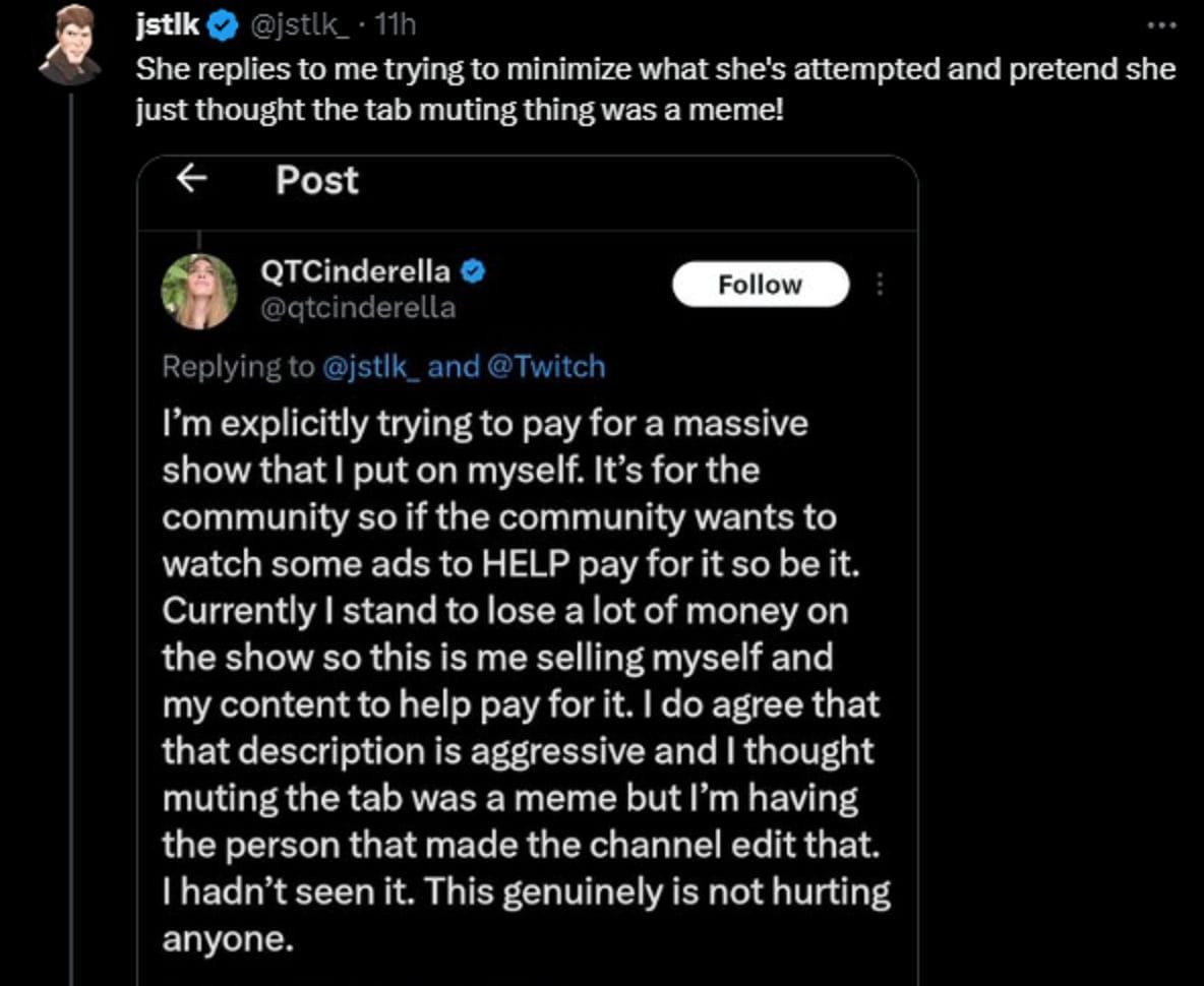 "Deflecting away from the issue entirely" - Fans react as QTCinderella ...