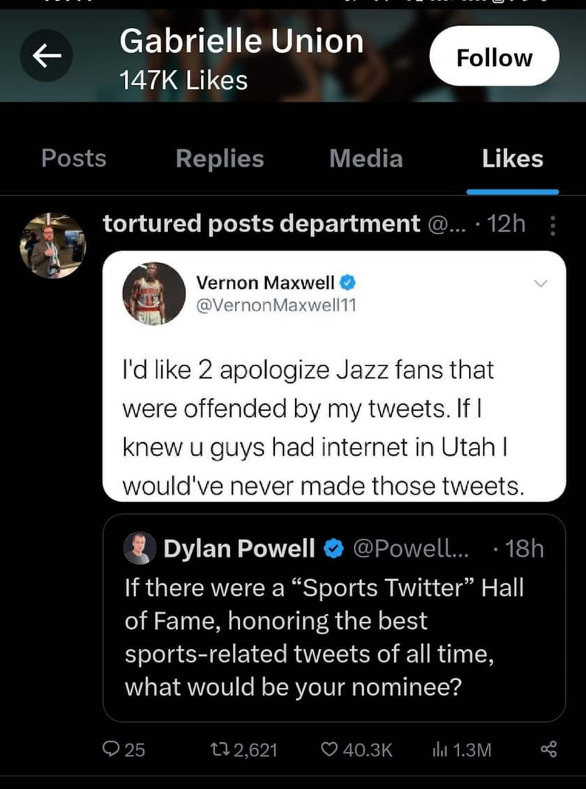 Dwyane Wade's wife Gabrielle Union seemingly inducts Vernon Maxwell’s ...