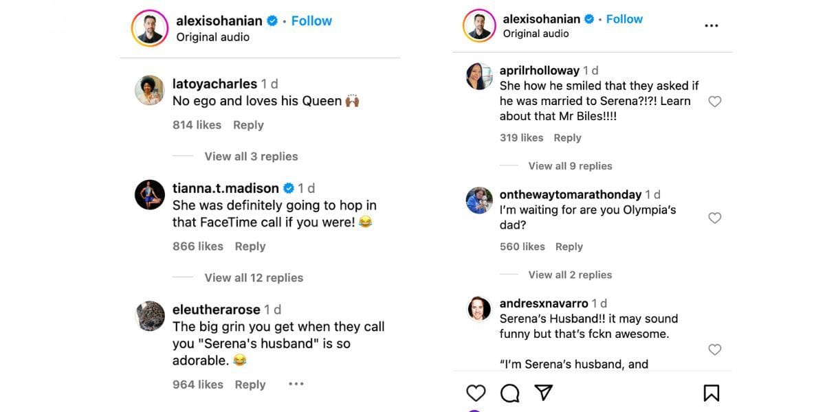 "The big grin when they call you 'Serena Williams' husband' is so ...