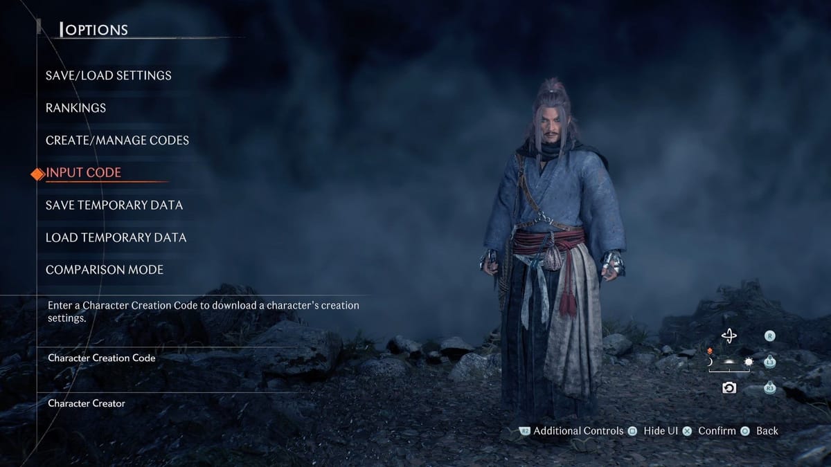 character codes: How to import character codes in Rise of the Ronin