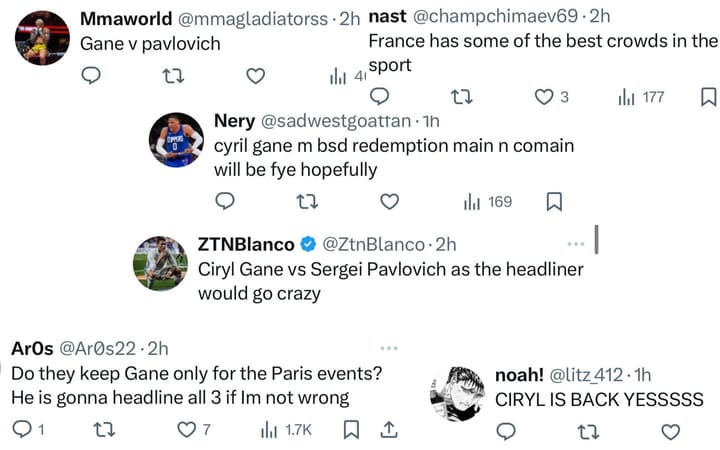 "France has some of the best crowds" - Fans react as UFC sets sights on ...