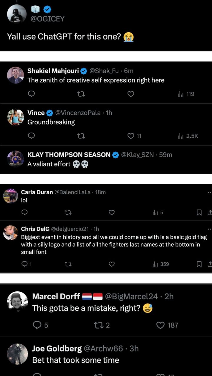 UFC 300 poster: "Y'all use ChatGPT for this one?" - Fans furious as ...