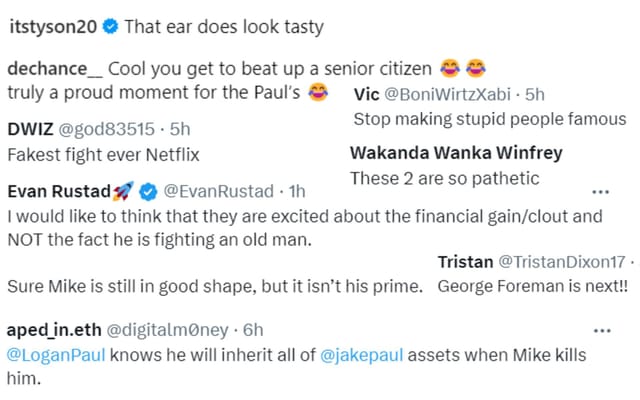 Jake Paul vs. Mike Tyson: "You get to beat up a senior citizen" - Fans ...