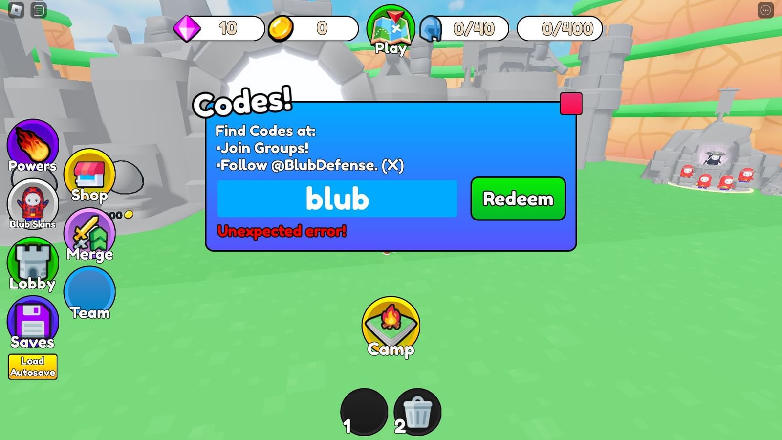 Roblox Blub Defense Codes