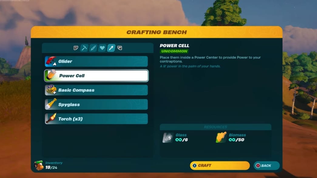 How to make Power Cell in LEGO Fortnite