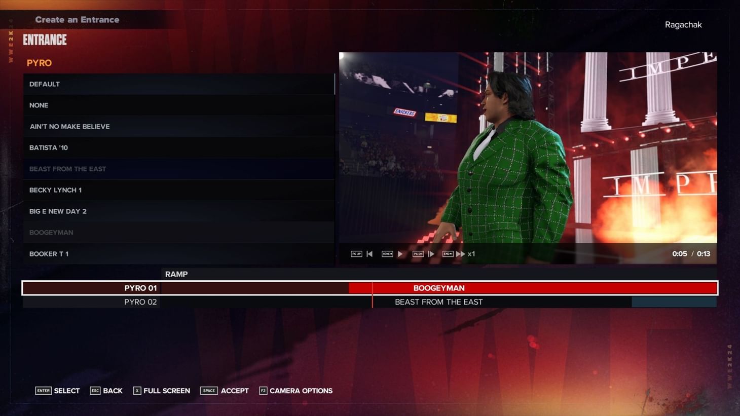 How to create an entrance in WWE 2K24