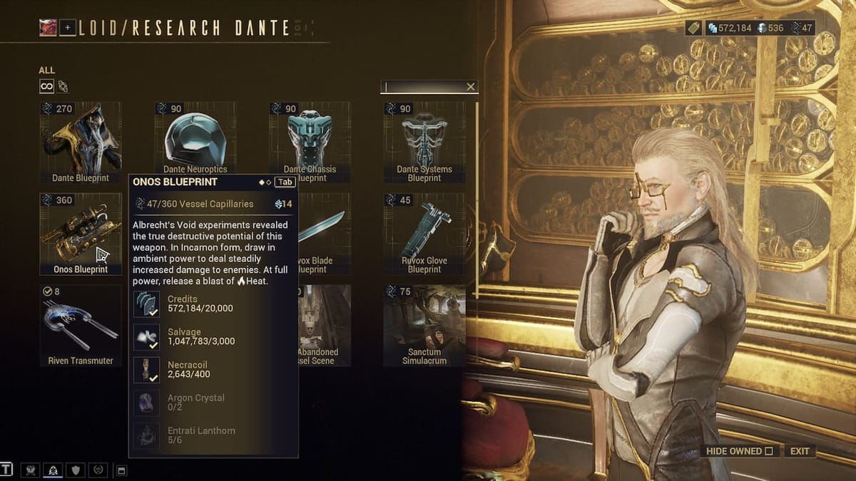 How to get Onos in Warframe: Drop location, stats, and Incarnon talents