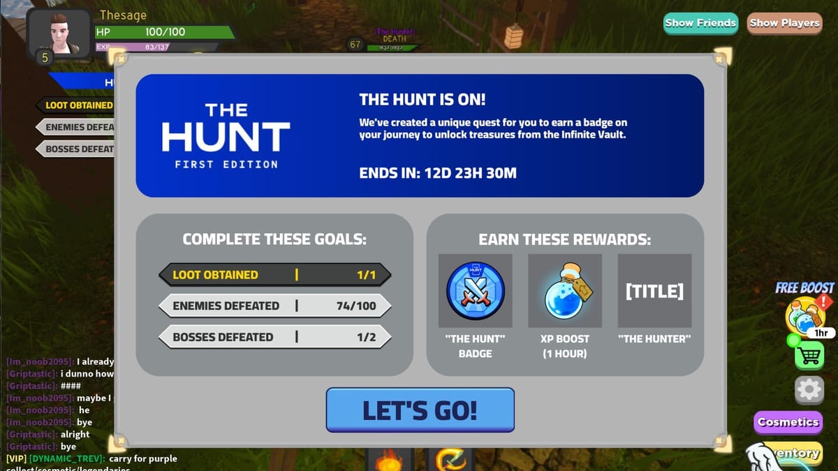 Dungeon Quest Hunt - Roblox The Hunt: First Edition