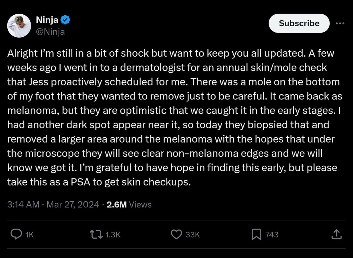 Does Ninja have cancer? Streamer's health update explored