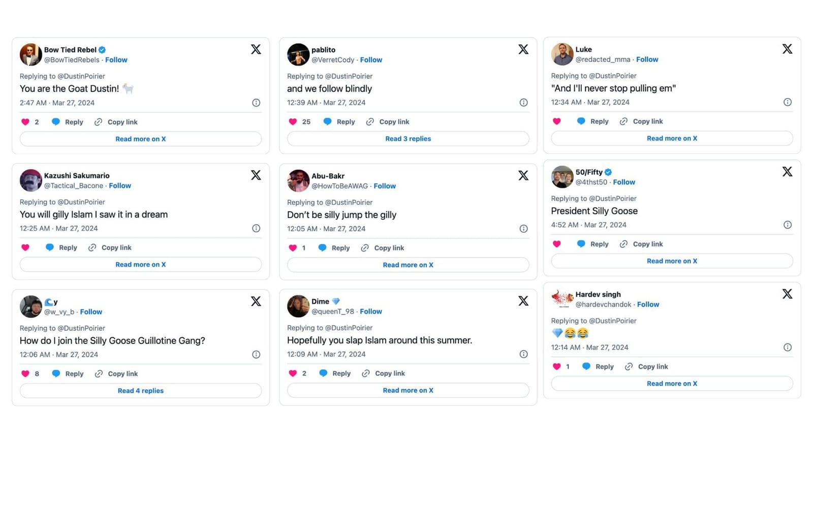 "President silly goose" - Fans hilariously react to Dustin Poirier ...