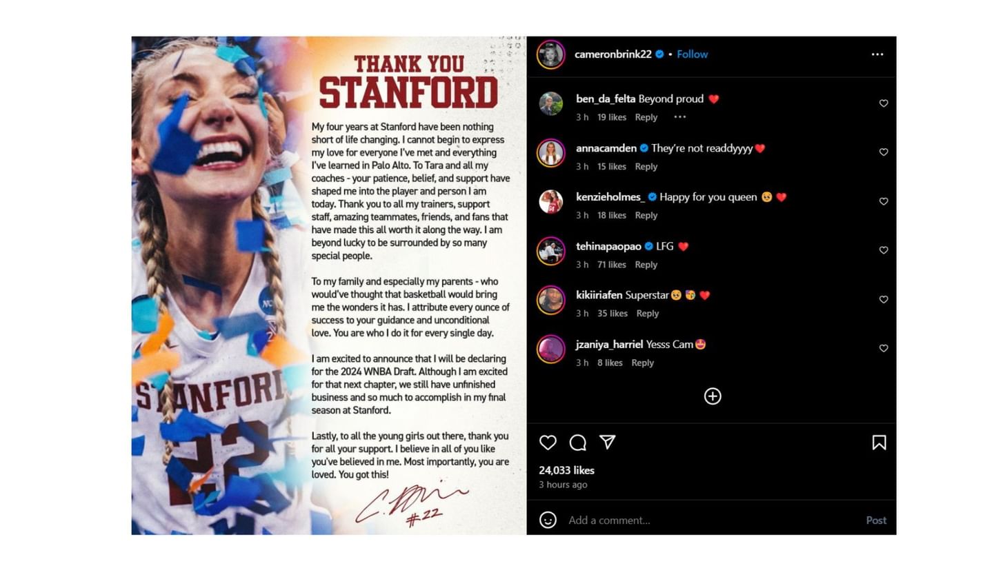 5 times Cameron Brink’s BF Ben Felter expressed admiration for Stanford ...