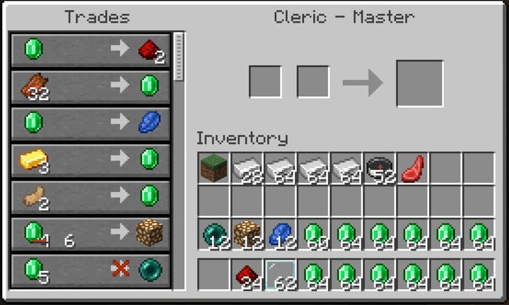 All Minecraft villager trades