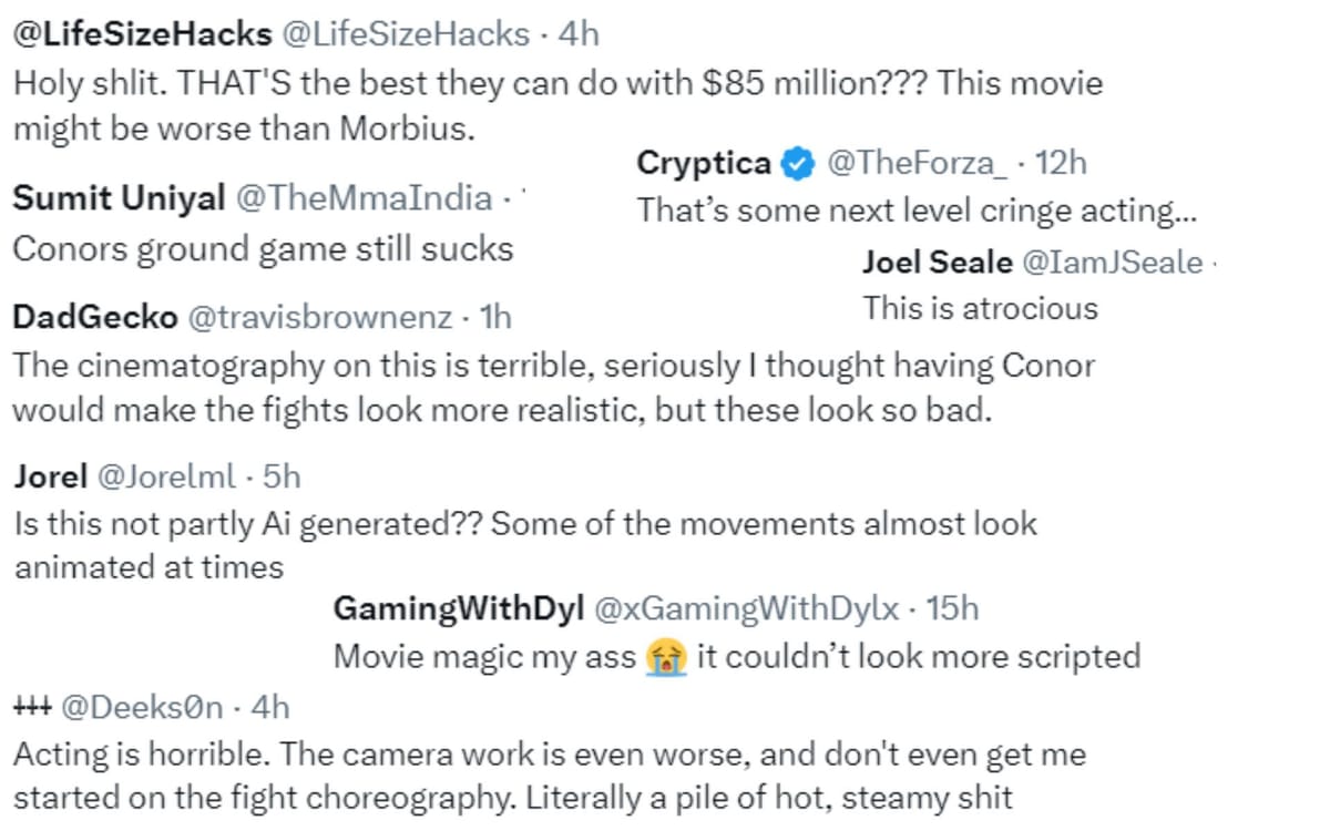 "THAT'S the best they can do with $85 million???" - Early fan reviews ...