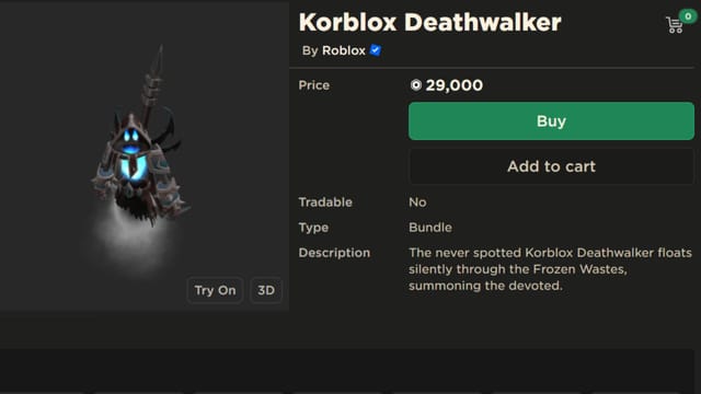 Roblox Korblox Deathwalker: Price, how to buy, and more