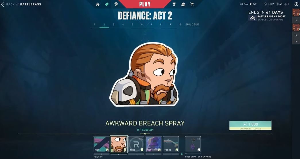 Valorant Episode 8 Act 2: All Battlepass tiers and rewards