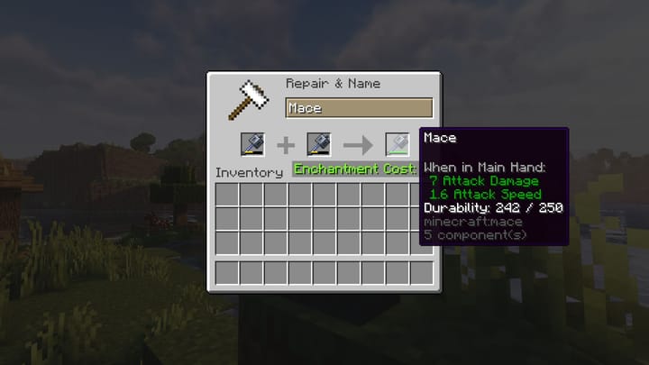 How to repair mace in Minecraft