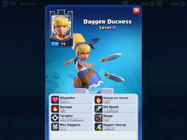 Clash Royale Dagger Duchess: Ability, stats, and more