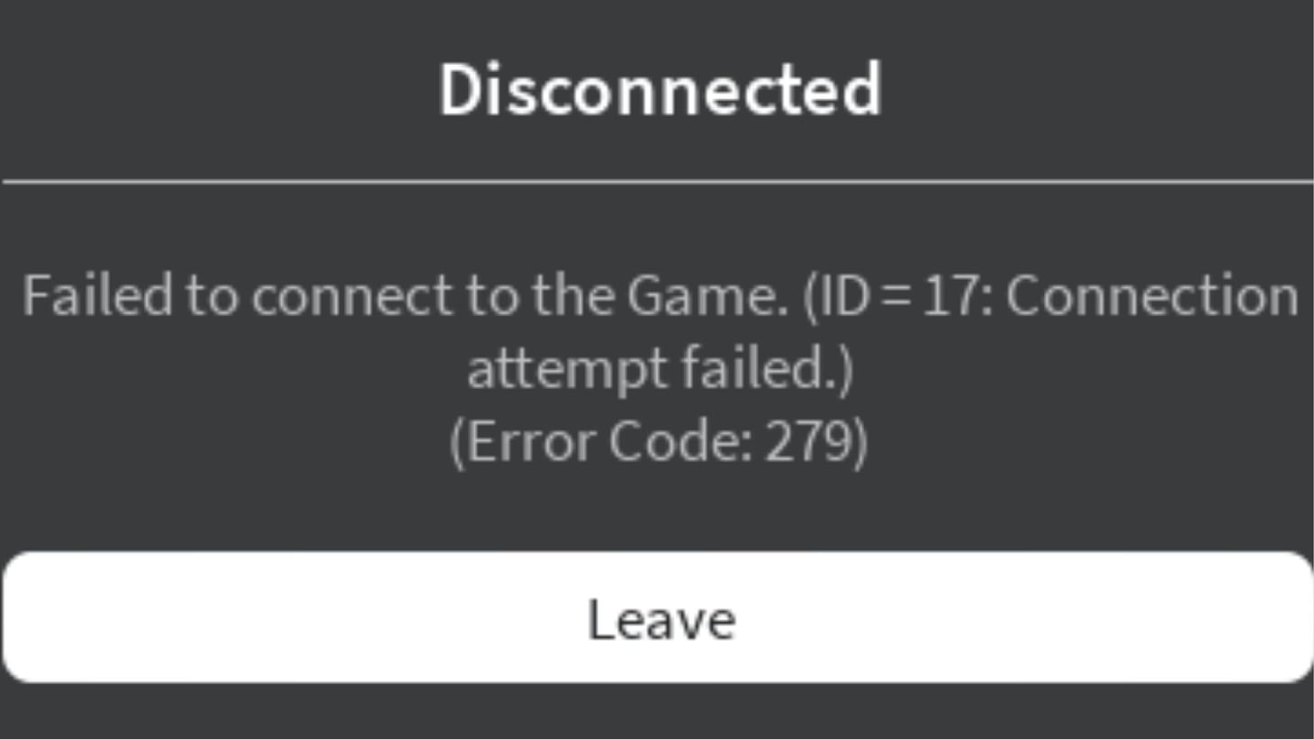How to fix Roblox Error Code 279?
