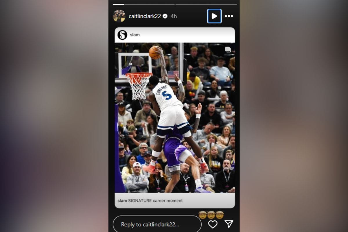 $3.1M NIL-valued Caitlin Clark reacts to Anthony Edwards electrifying ...