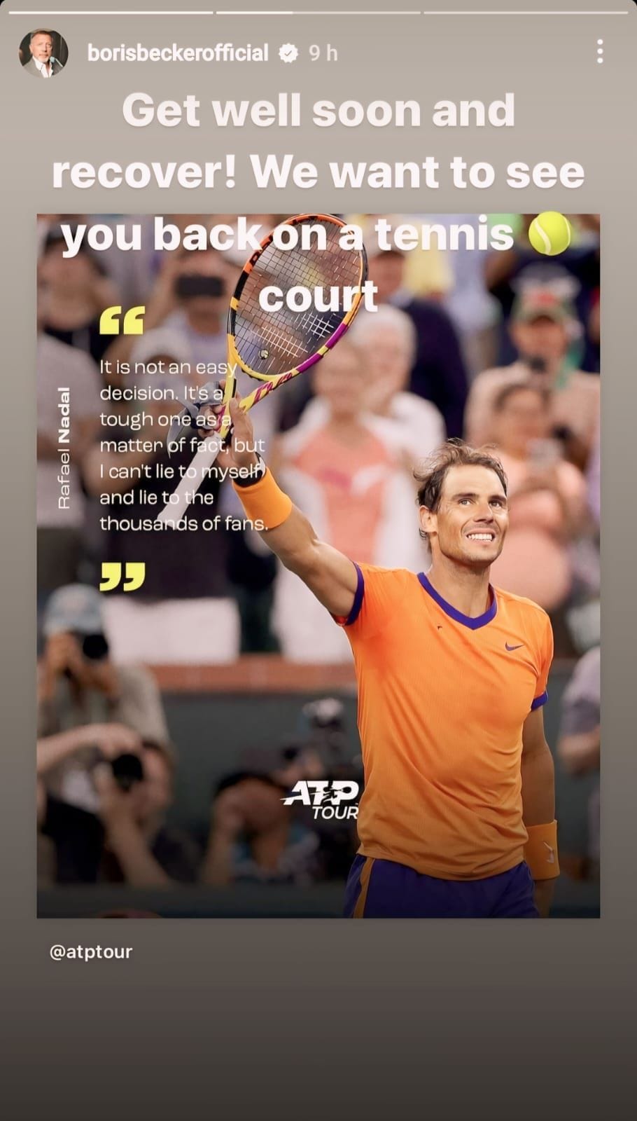 Boris Becker and Ben Stiller send Rafael Nadal their best wishes amid ...