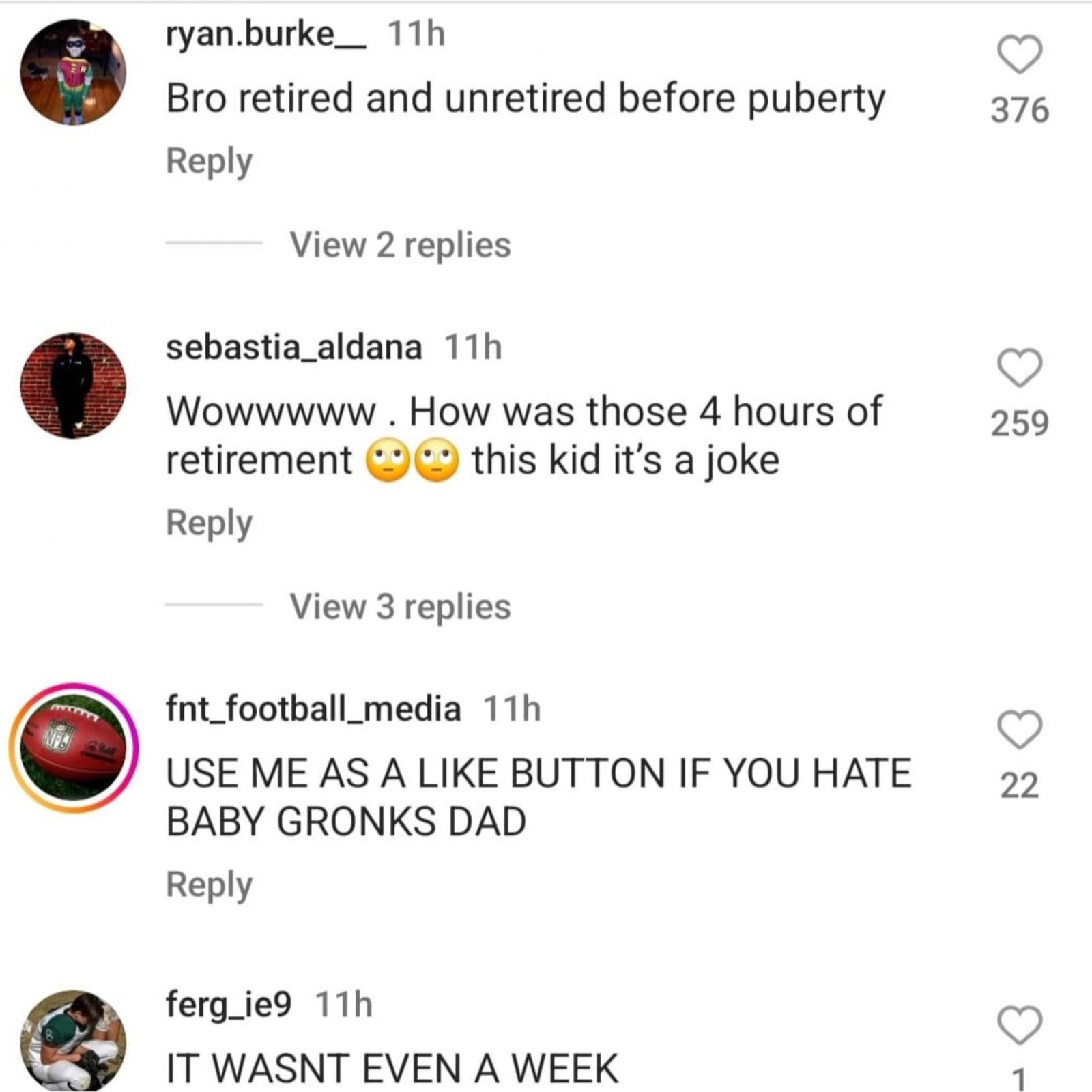 CFB world subtly roasts Baby Gronk for coming back to play football ...