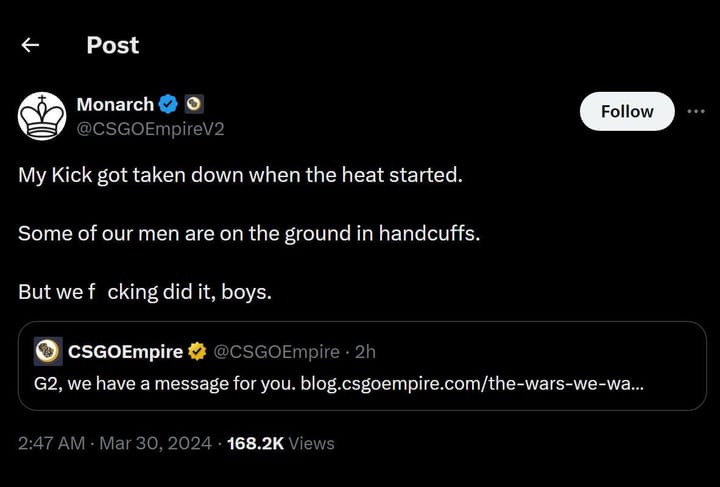 Who is Monarch? Founder of CSGOEmpire went live on Kick and took ...