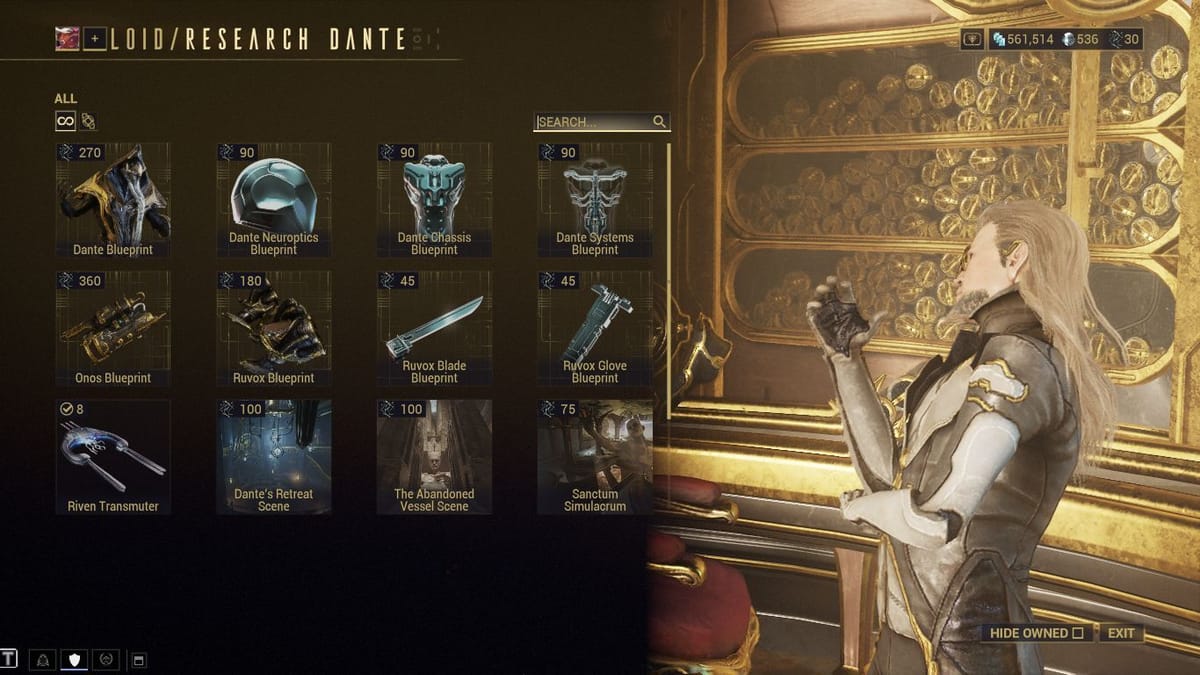 How to get Dante in Warframe